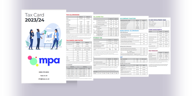Download your 2023 - 24 Tax Card today